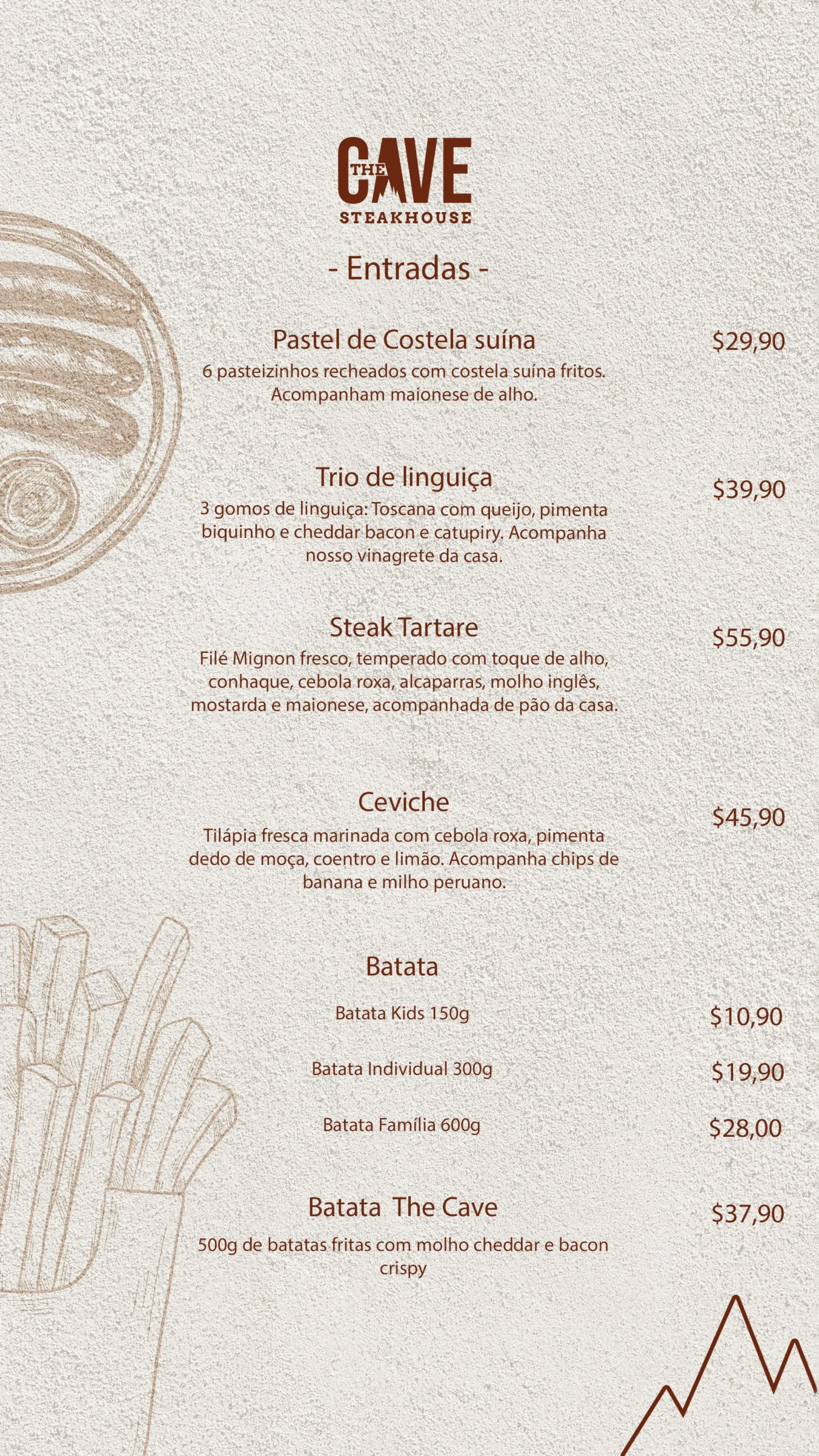 Cardápio – The Cave Steakhouse